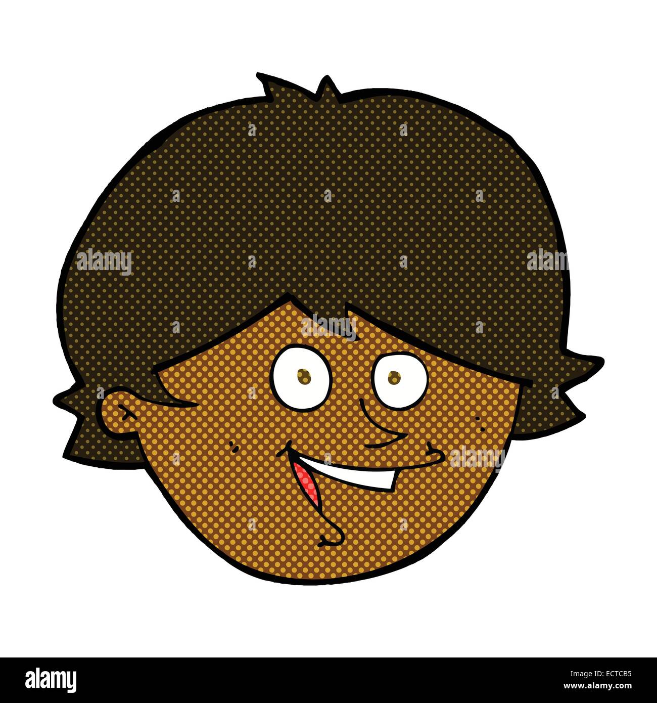 retro comic book style cartoon happy boy face Stock Vector Image & Art ...