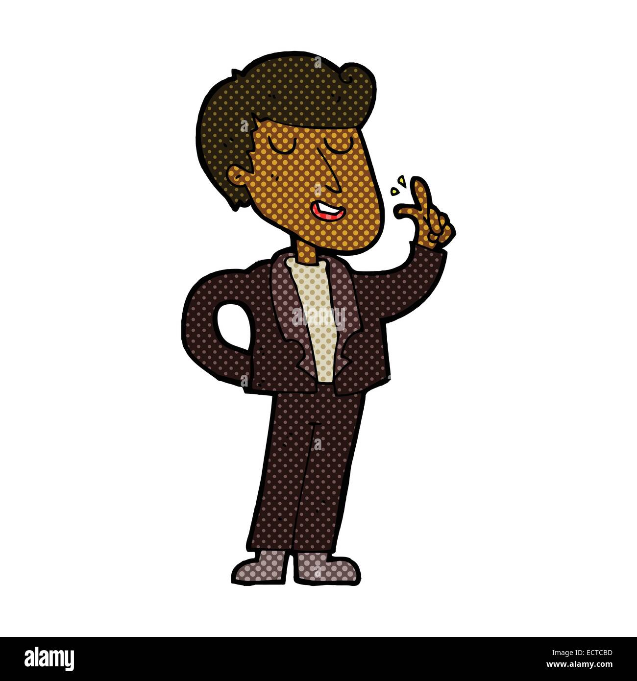 retro comic book style cartoon cool guy snapping fingers Stock Vector ...