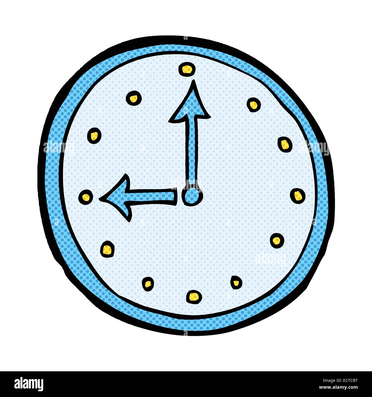 retro comic book style cartoon clock symbol Stock Vector Image & Art ...