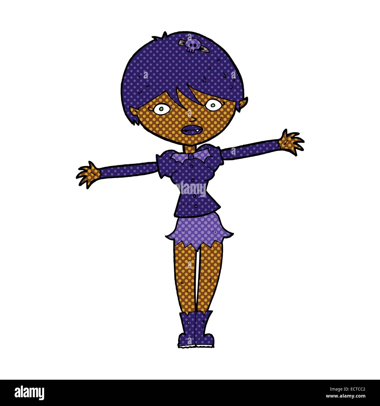 retro comic book style cartoon vampire girl Stock Vector Image & Art ...