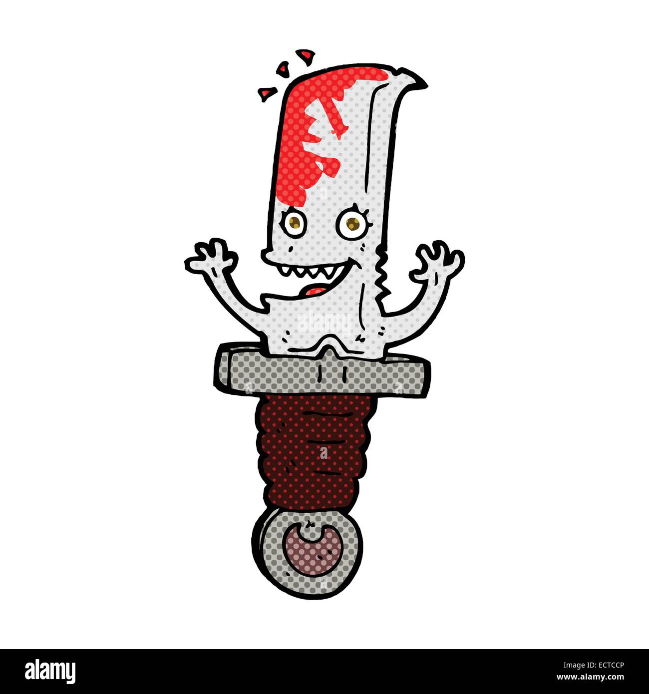 crazy retro comic book style cartoon knife character Stock Vector Image ...