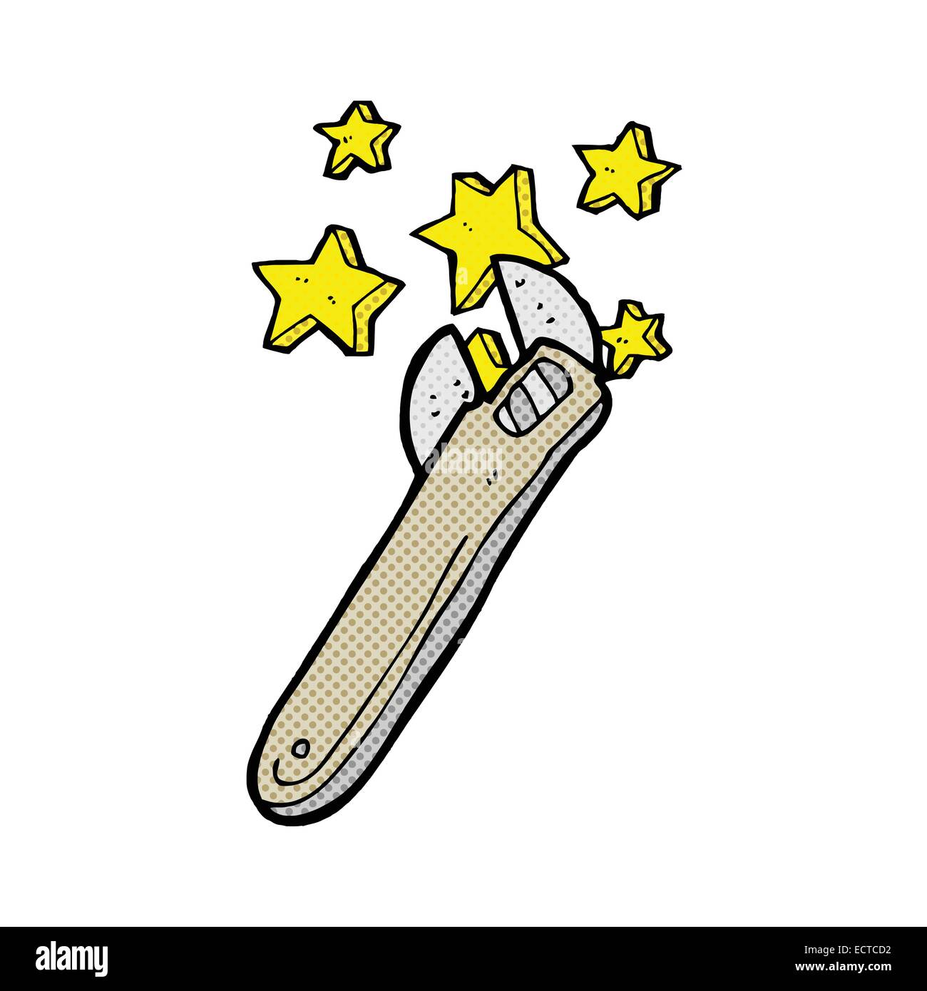 retro comic book style cartoon adjustable spanner Stock Vector Image ...