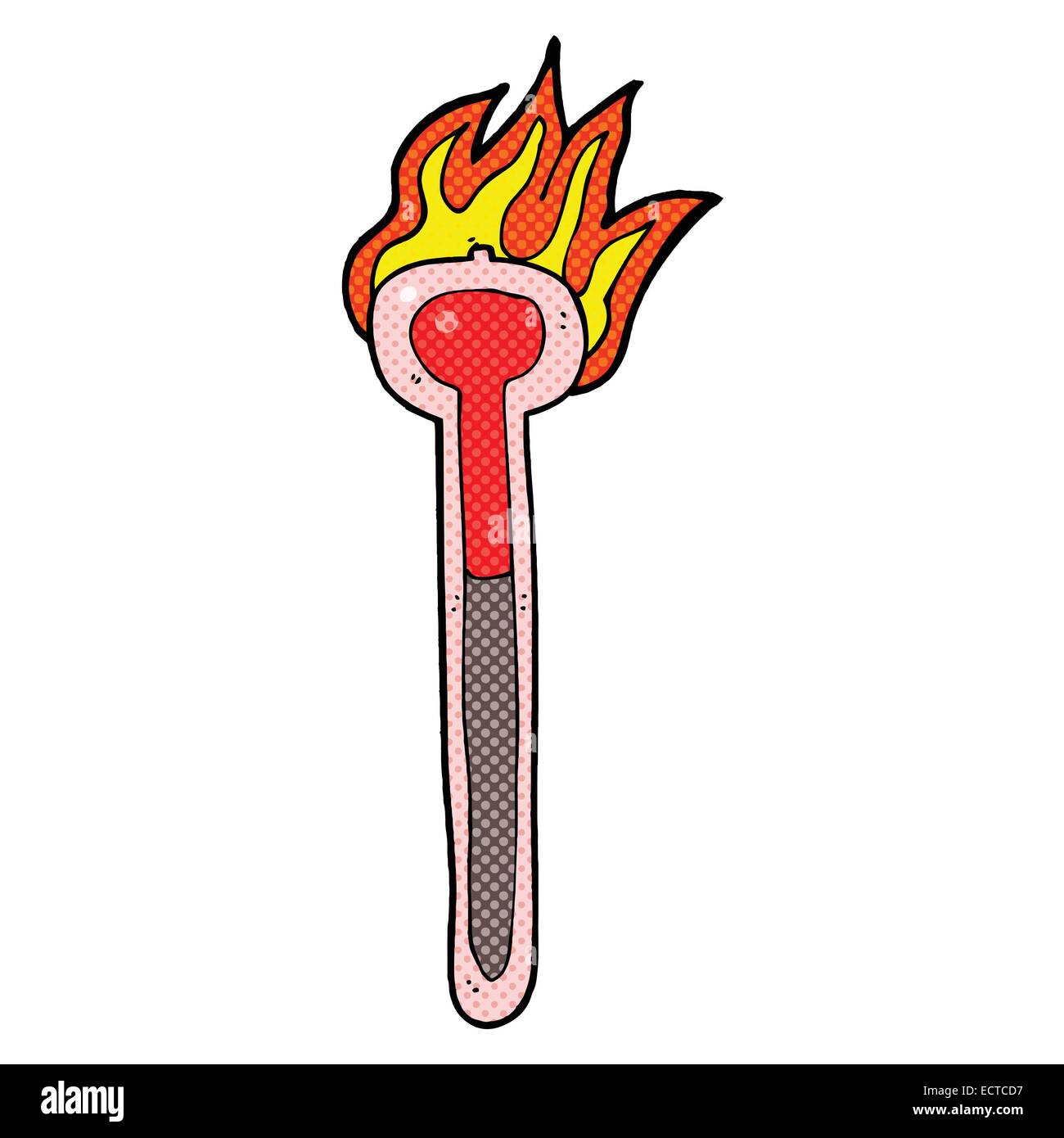 retro comic book style cartoon hot thermometer Stock Vector Image & Art ...