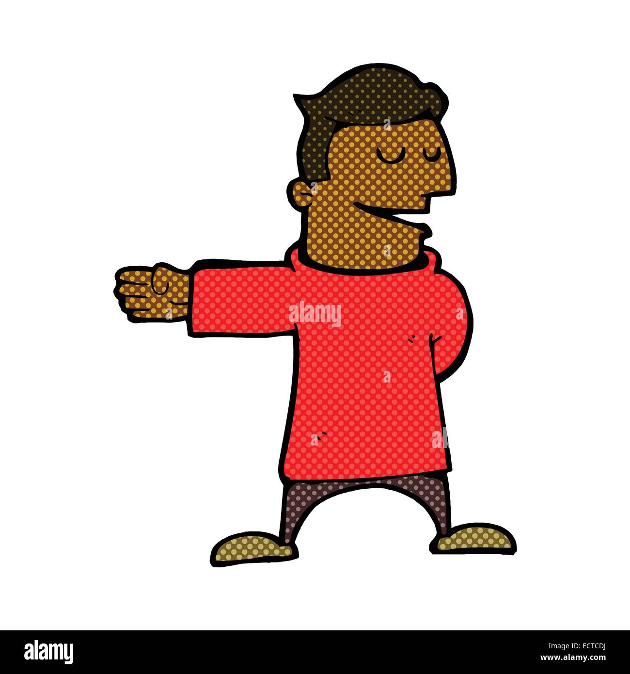 retro comic book style cartoon man gesturing direction Stock Vector ...