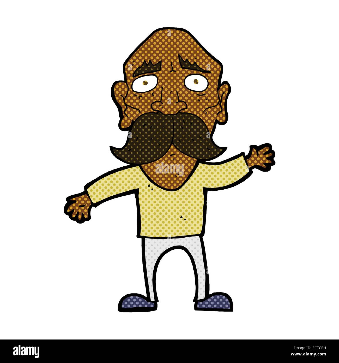 Cartoon style drawing worried man Stock Vector Images - Alamy