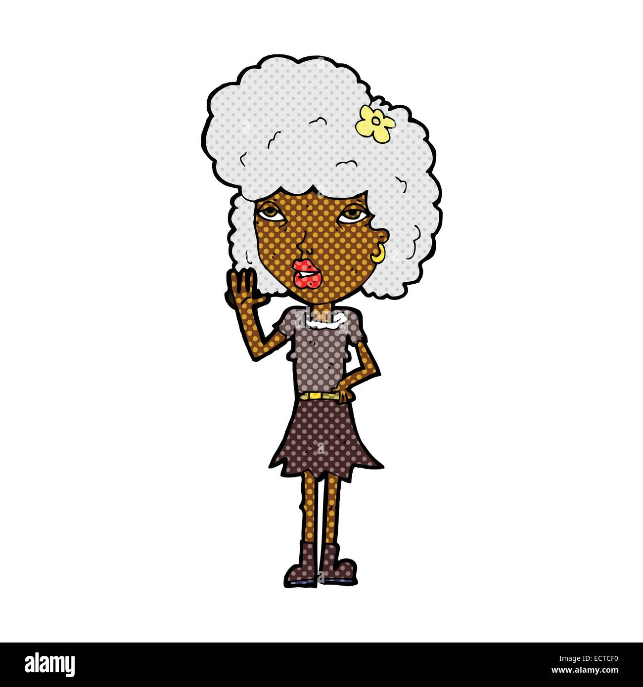 retro comic book style cartoon woman waving Stock Vector Image & Art ...