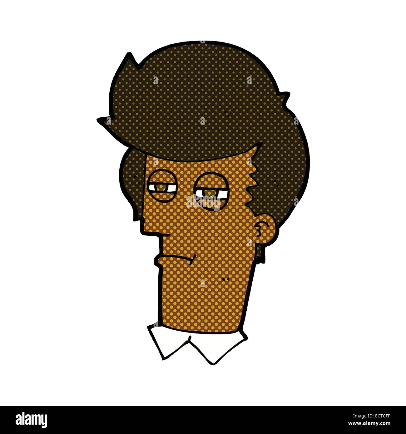 retro comic book style cartoon man with narrowed eyes Stock Vector ...