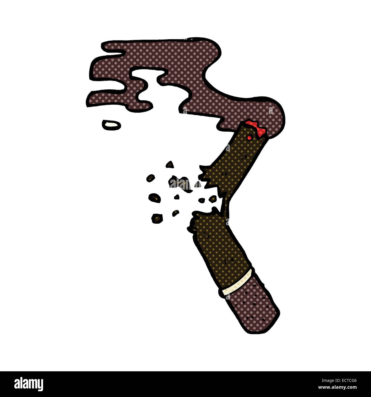 retro comic book style cartoon broken cigar Stock Vector Image & Art ...