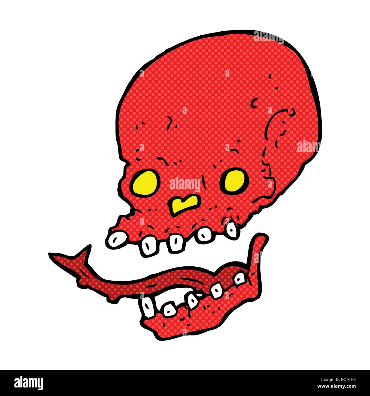 retro comic book style cartoon spooky skull Stock Vector Image & Art ...