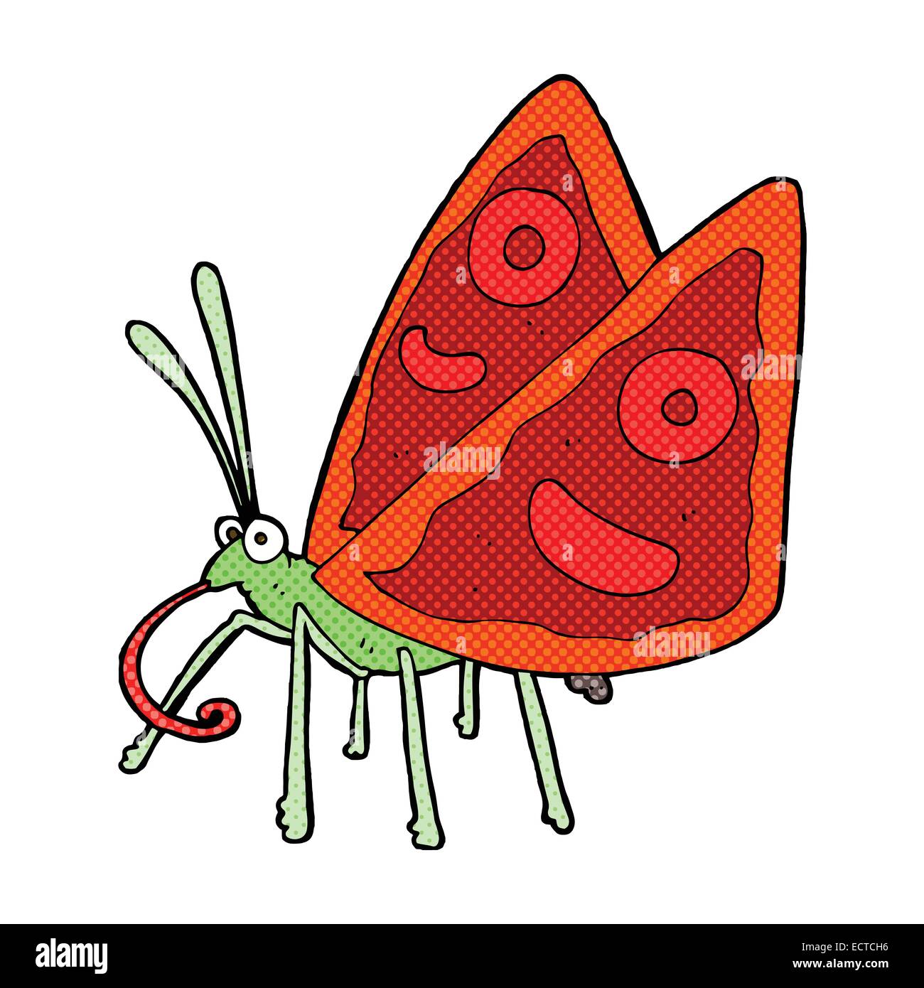 retro comic book style cartoon funny butterfly Stock Vector Image & Art ...