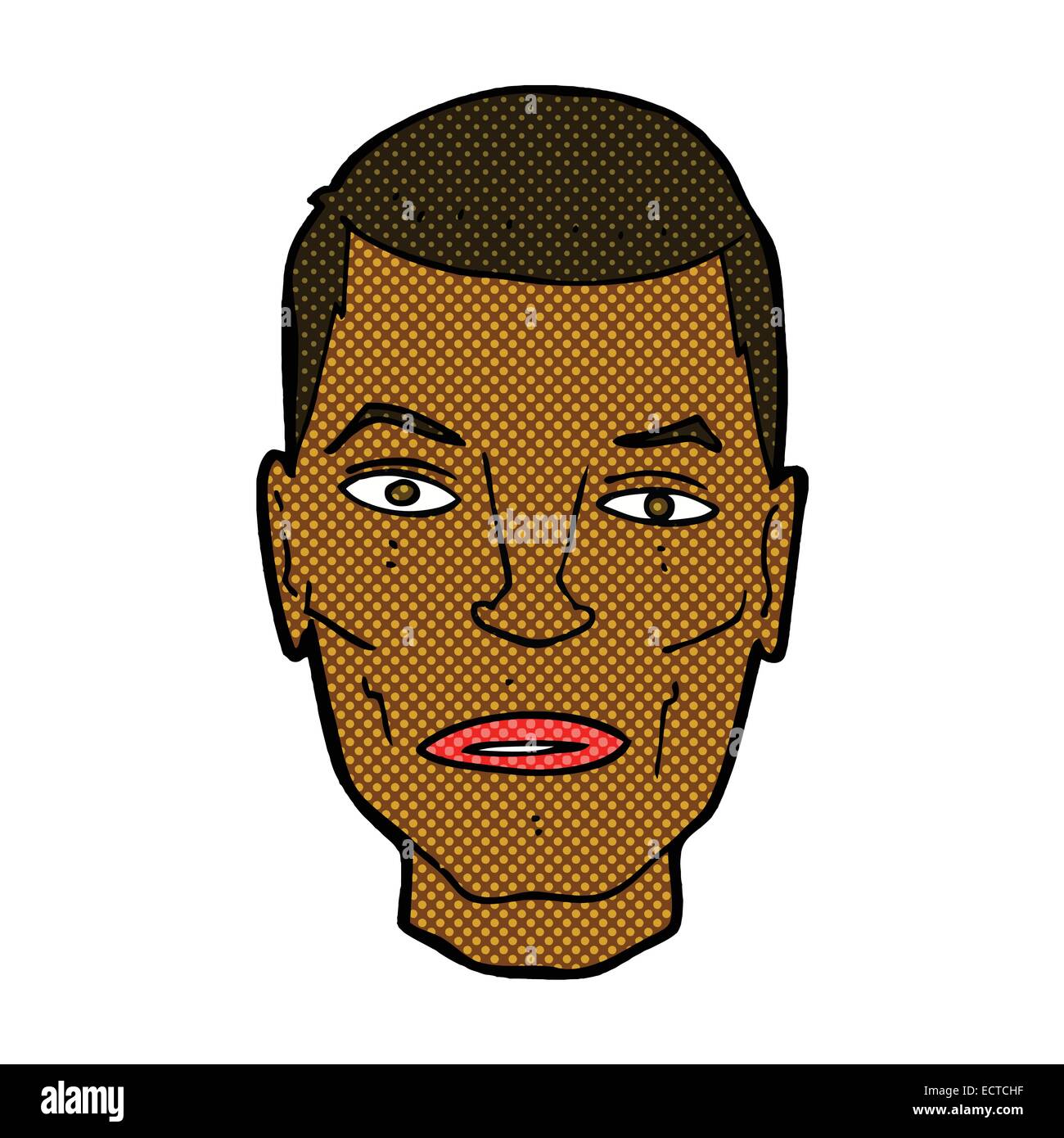 retro comic book style cartoon serious male face Stock Vector Image ...