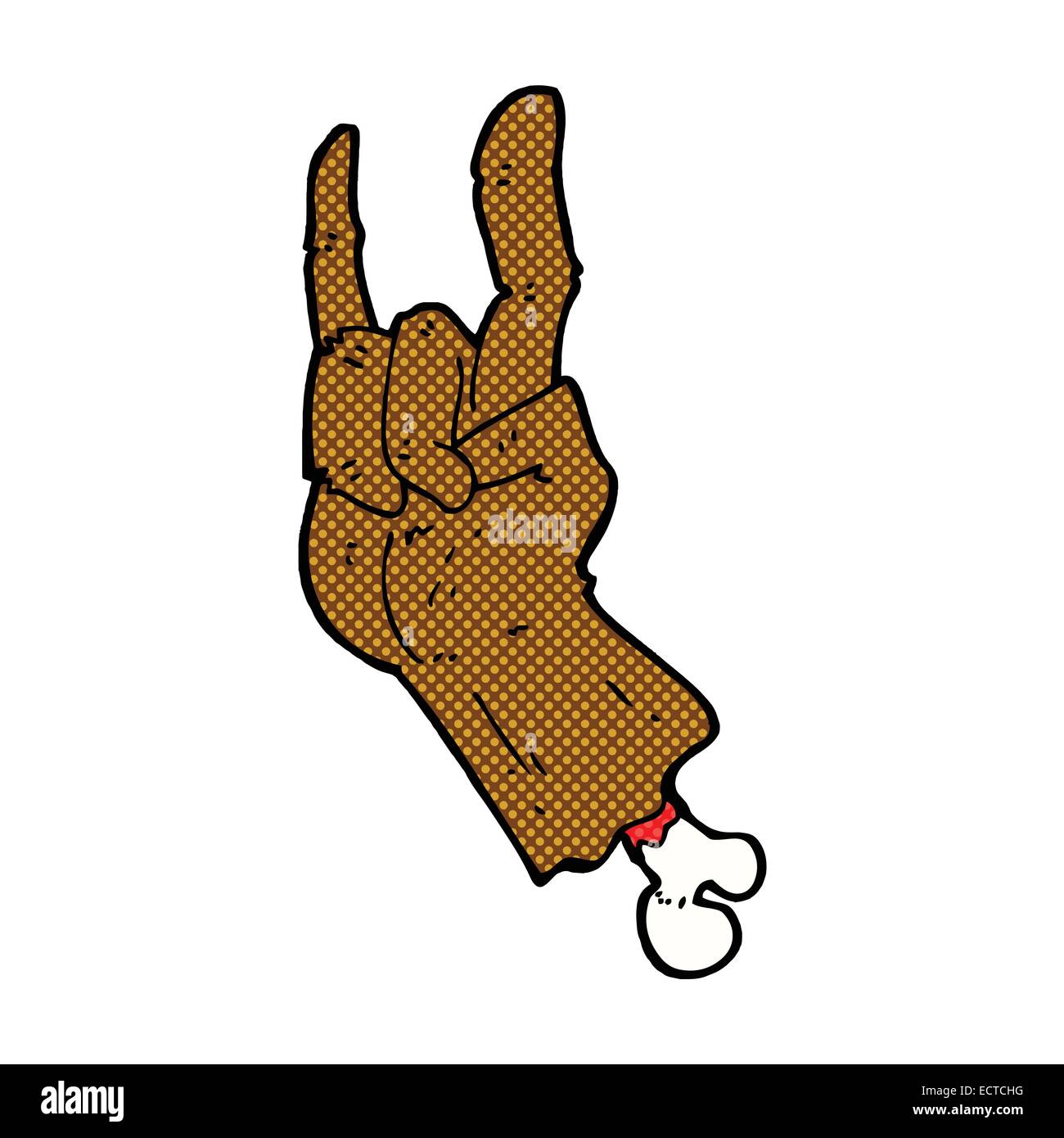 retro comic book style cartoon hand making rock symbol Stock Vector ...