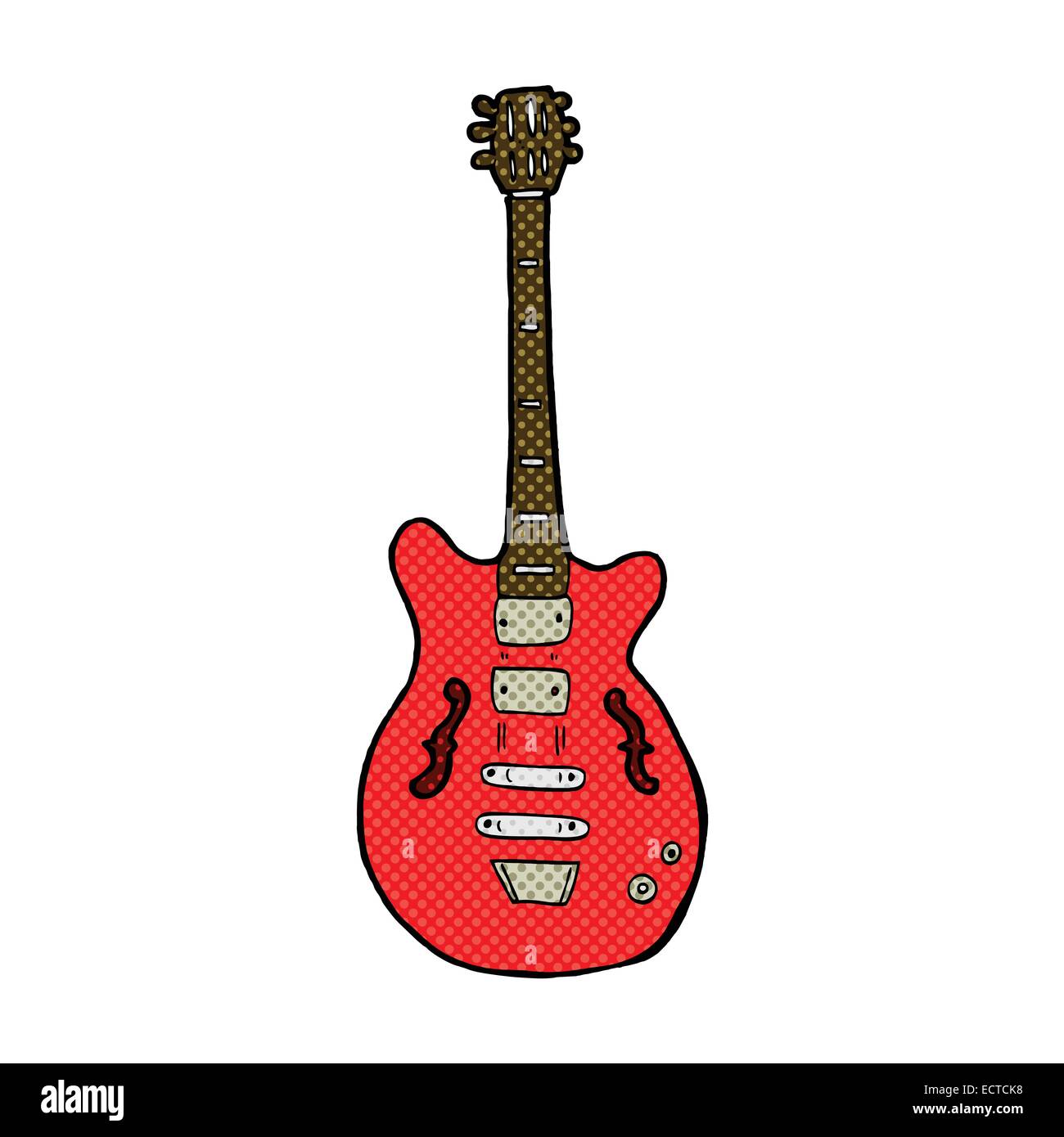 retro comic book style cartoon electric guitar Stock Vector Image & Art ...