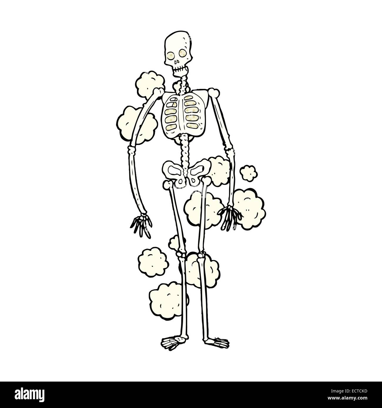 retro comic book style cartoon dusty old skeleton Stock Vector Image ...