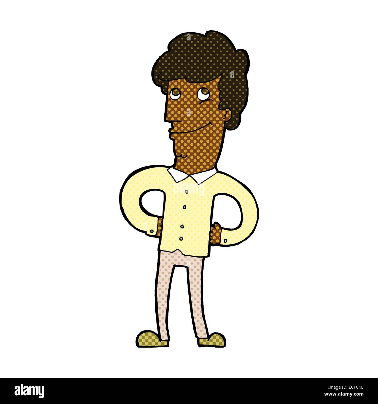 retro comic book style cartoon happy man Stock Vector Image & Art - Alamy
