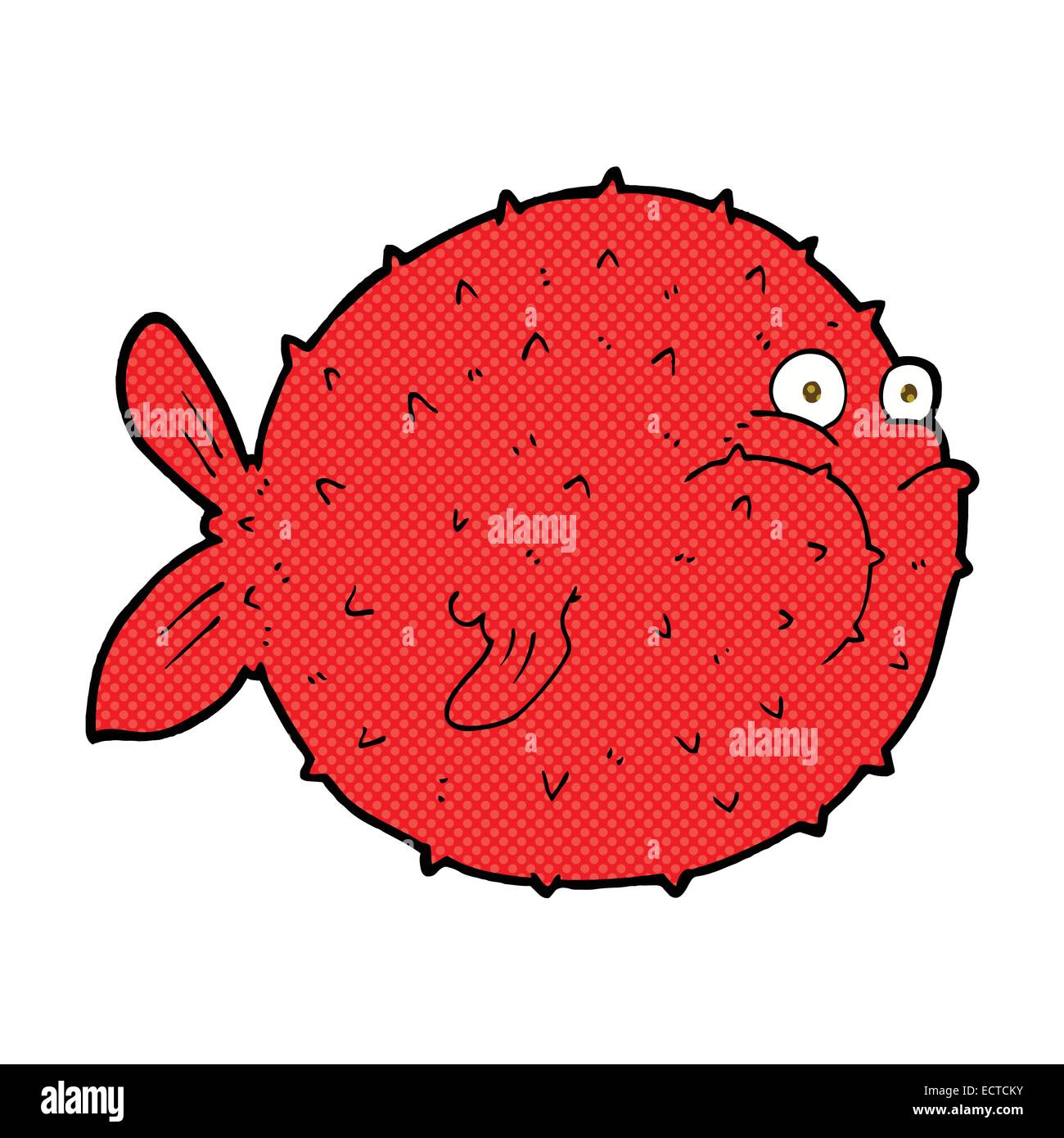 retro comic book style cartoon puffer fish Stock Vector Image & Art - Alamy