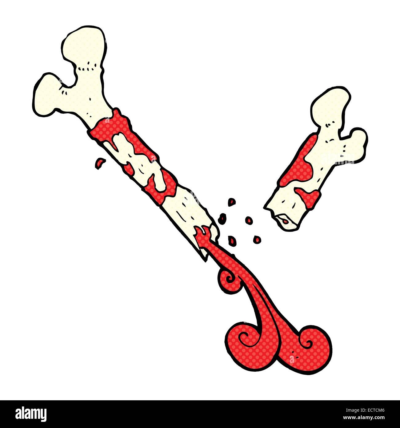 gross broken bone retro comic book style cartoon Stock Vector Image ...