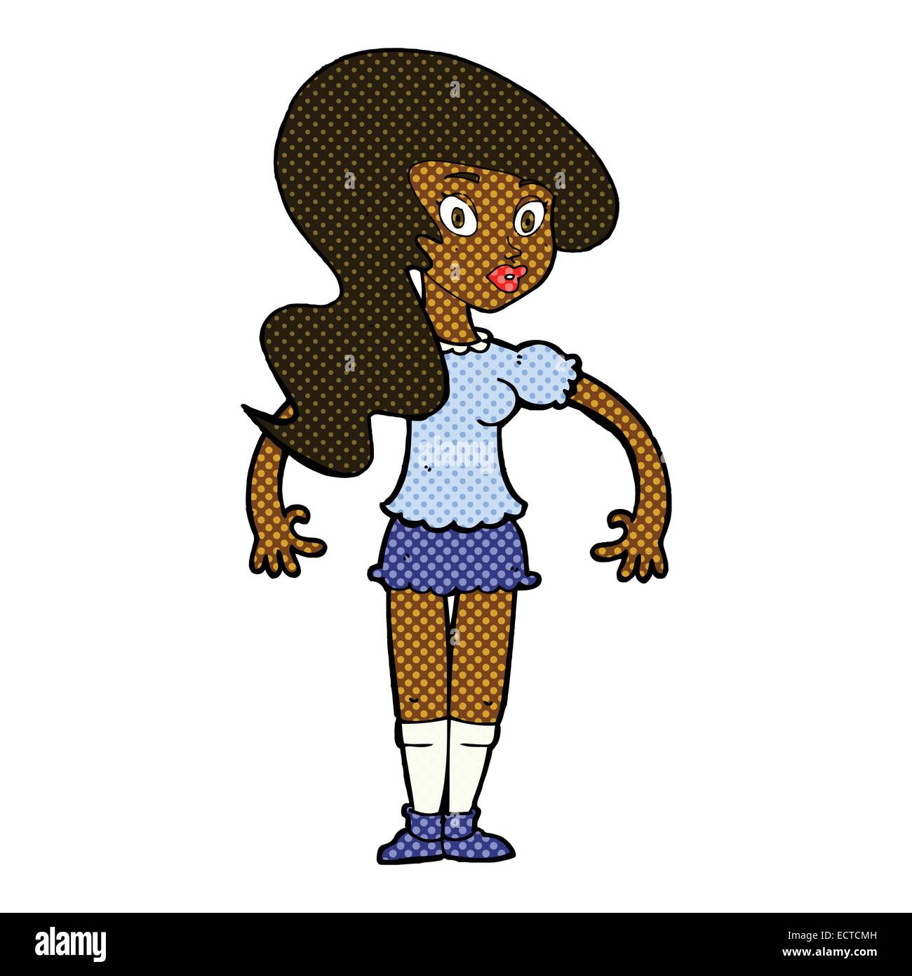retro comic book style cartoon pretty woman Stock Vector Image & Art ...
