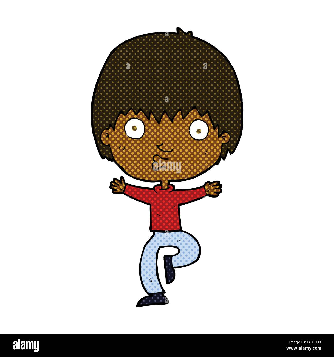 retro comic book style cartoon excited boy Stock Vector Image & Art - Alamy