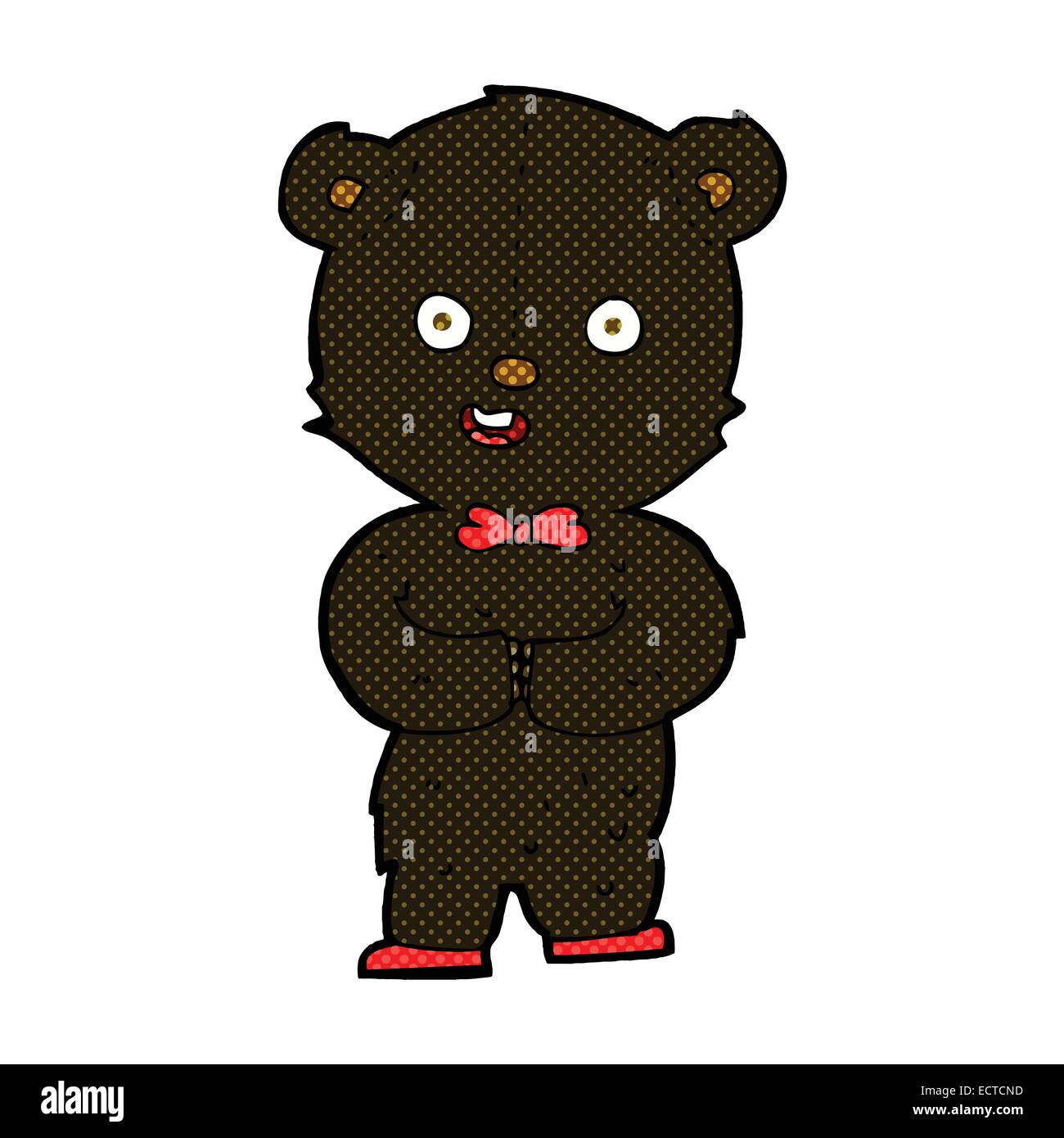 retro comic book style cartoon teddy black bear Stock Vector Image ...