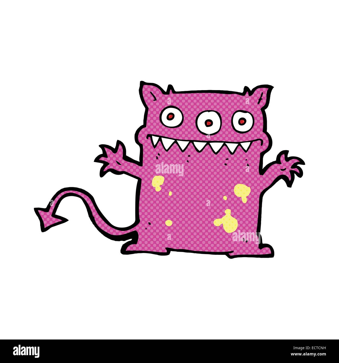 retro comic book style cartoon little monster Stock Vector Image & Art ...