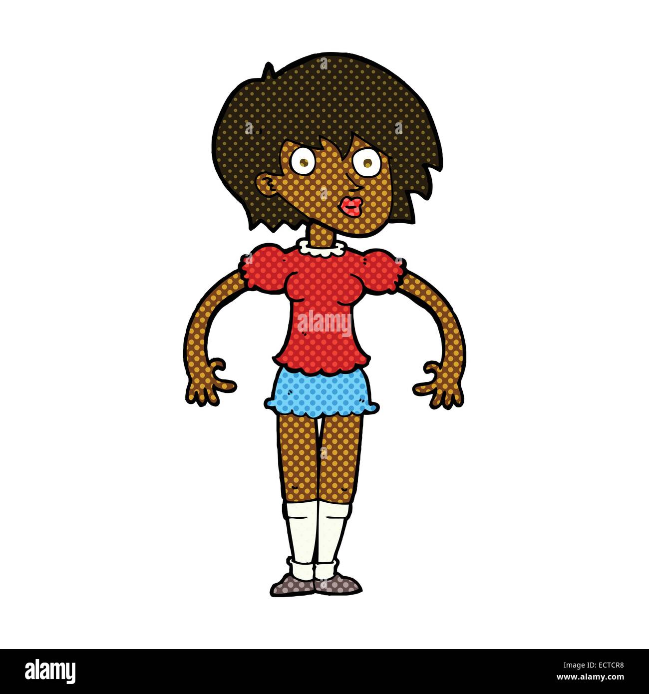 retro comic book style cartoon surprised woman Stock Vector Image & Art ...