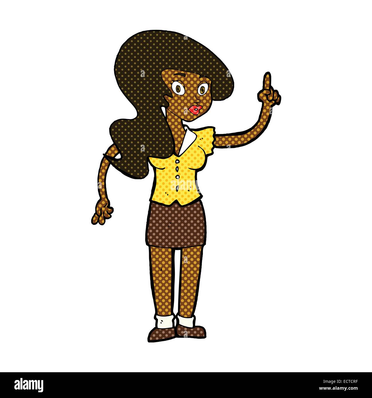 retro comic book style cartoon pretty woman with idea Stock Vector ...