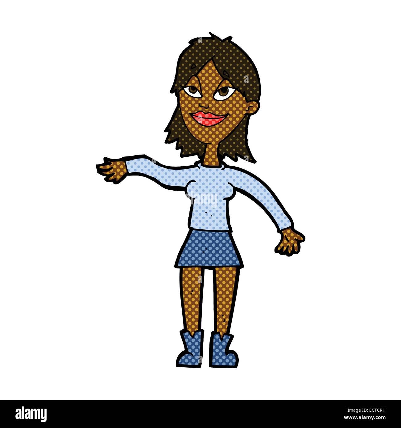 retro comic book style cartoon woman making hand gesture Stock Vector ...