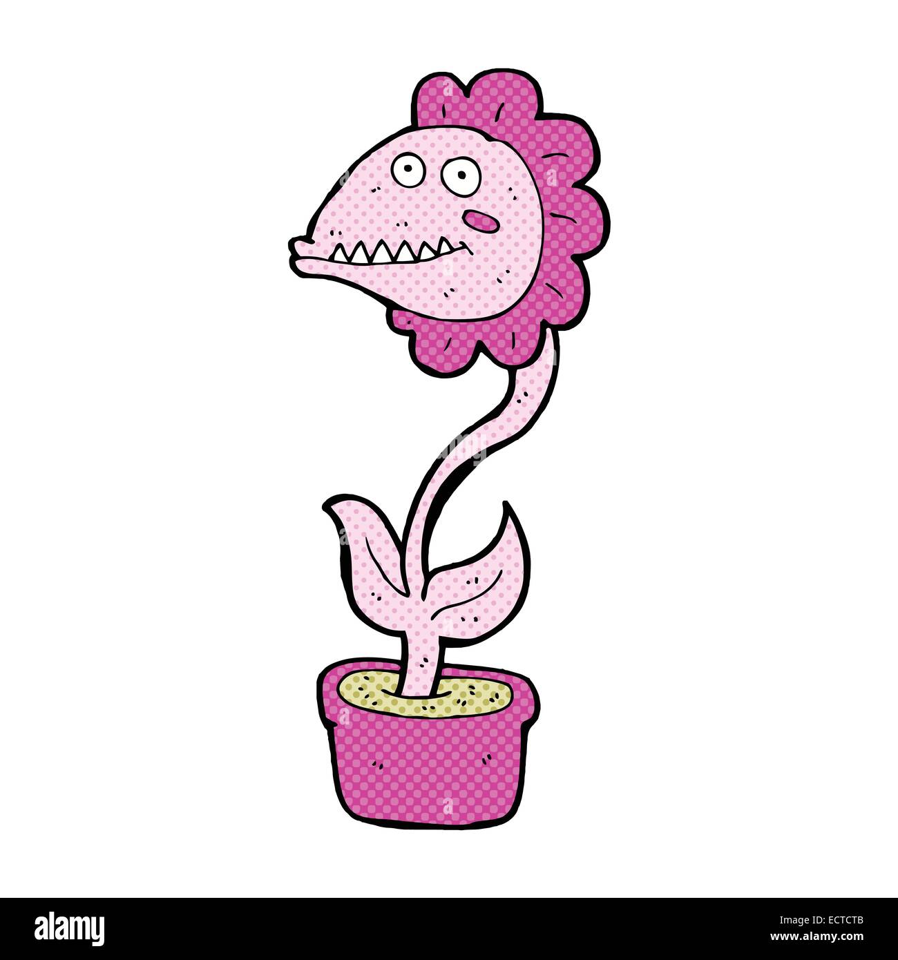 retro comic book style cartoon monster plant Stock Vector Image & Art ...