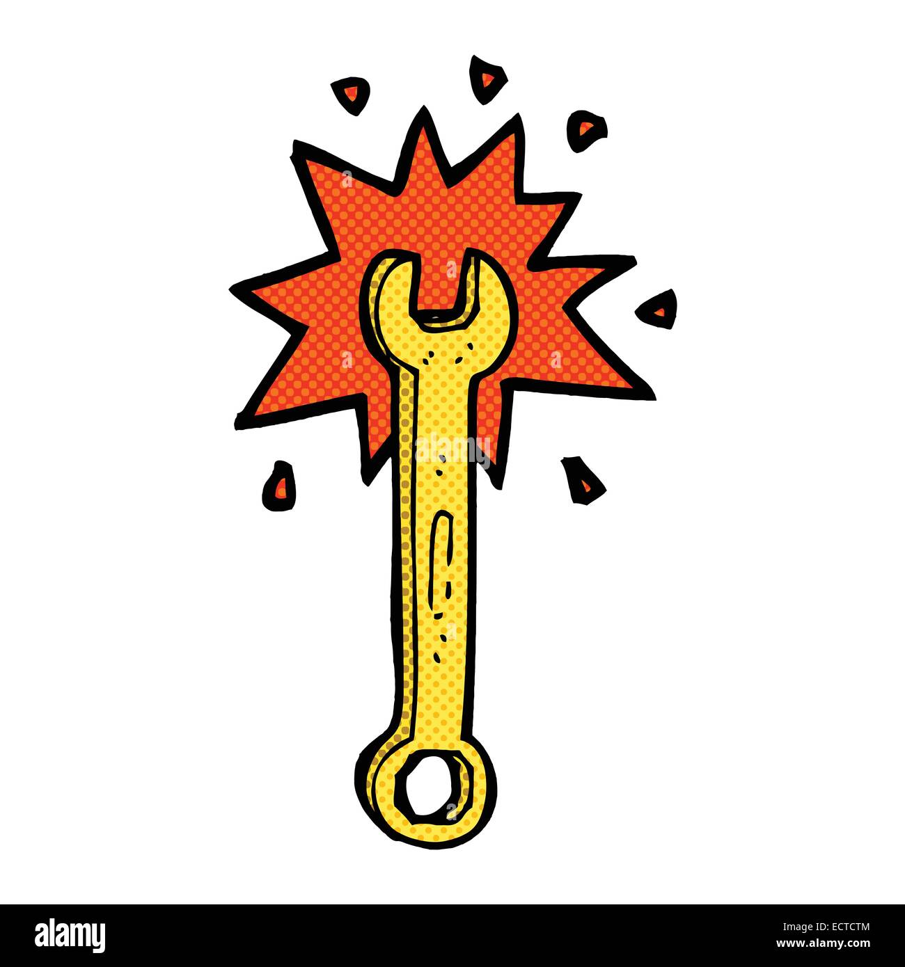 retro comic book style cartoon spanner Stock Vector Image & Art - Alamy