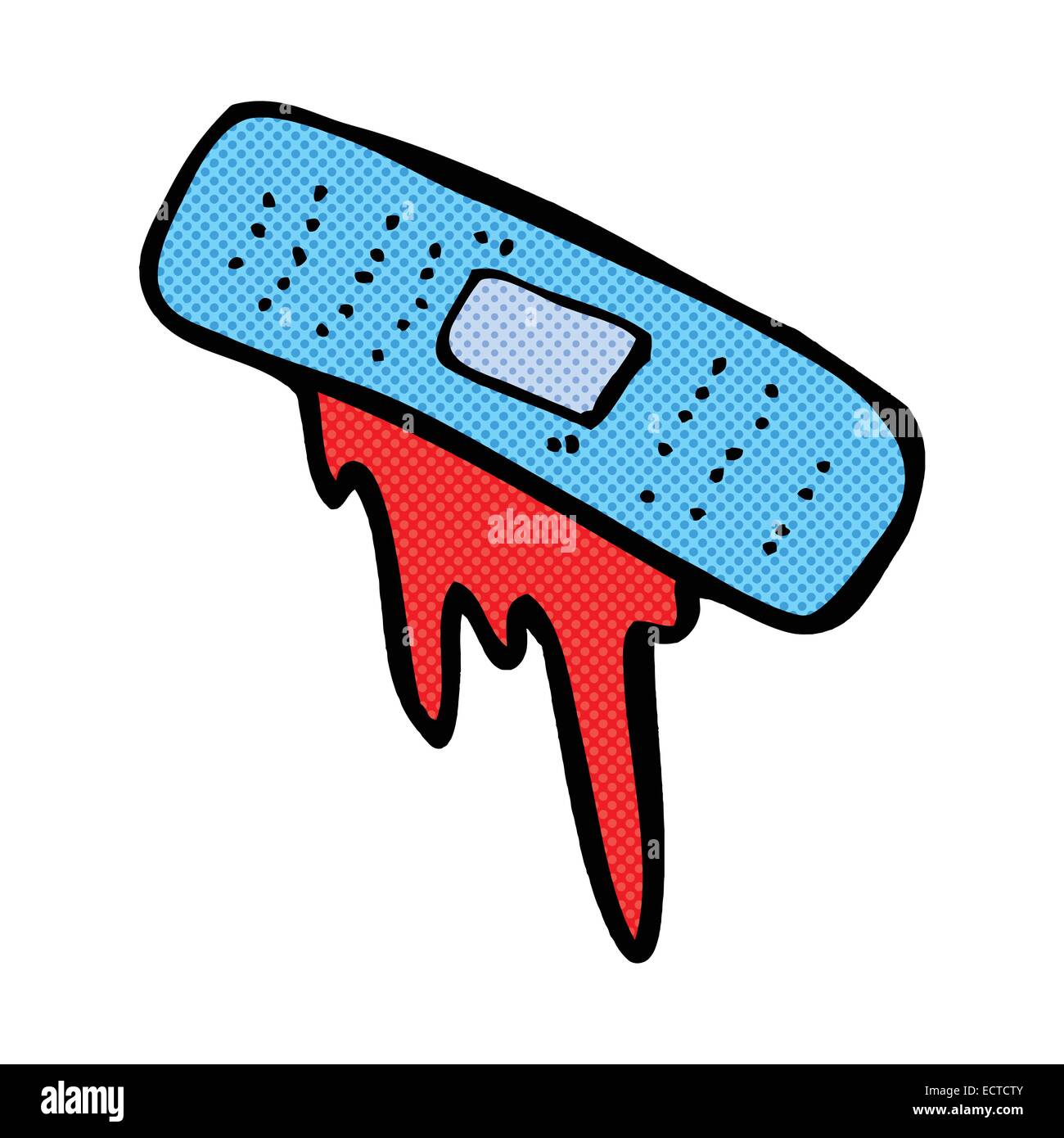 retro comic book style cartoon bloody plaster Stock Vector Image & Art ...