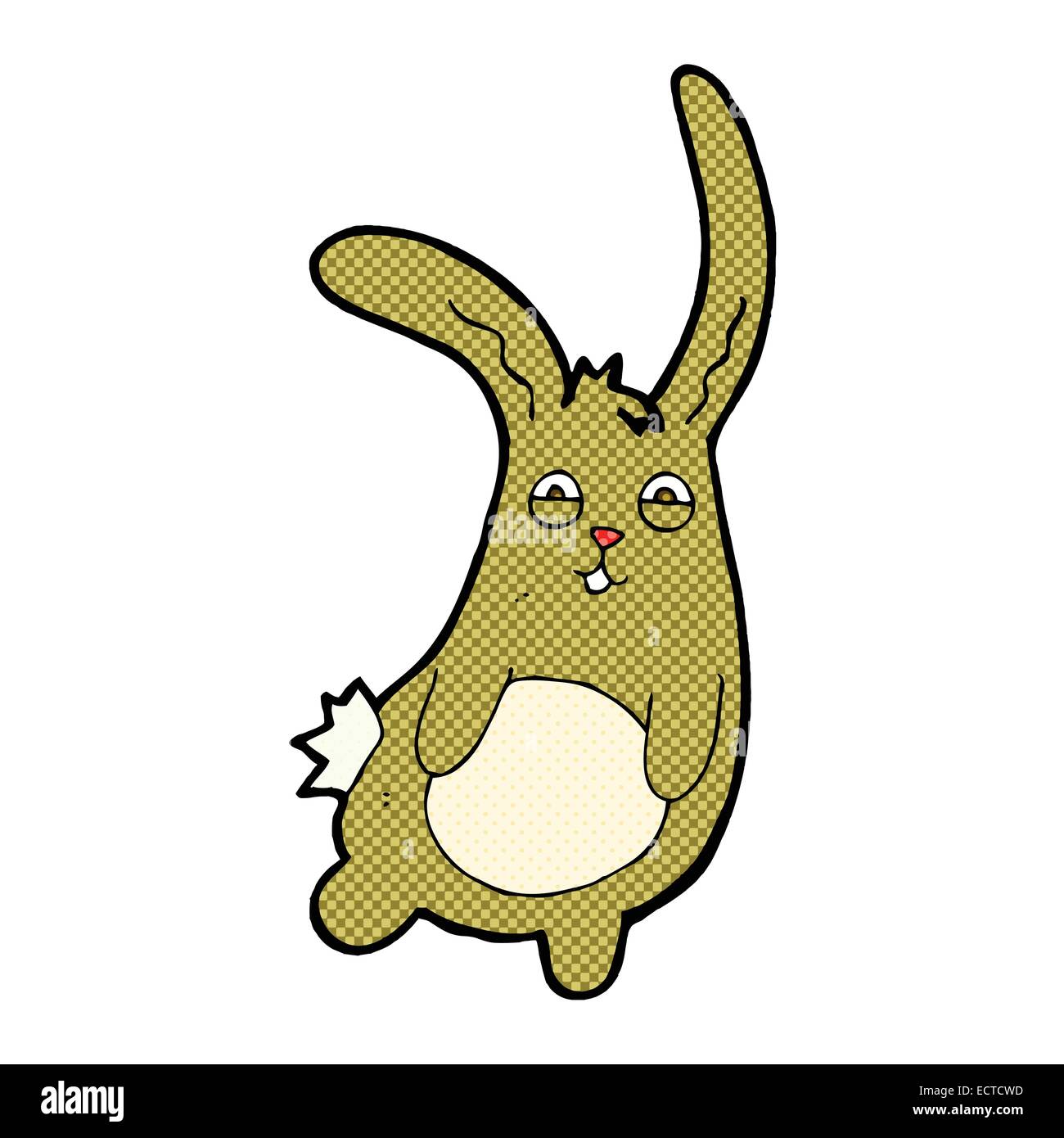 funny retro comic book style cartoon rabbit Stock Vector Image & Art ...