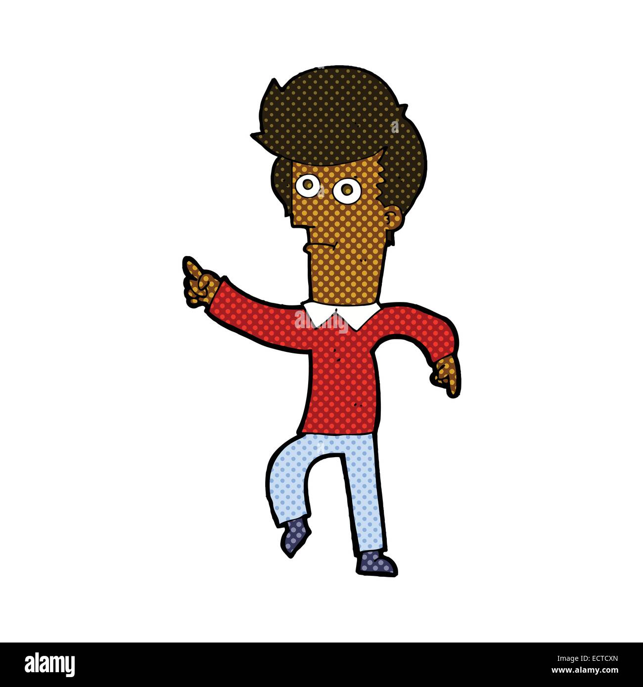 retro comic book style cartoon man pointing Stock Vector Image & Art ...