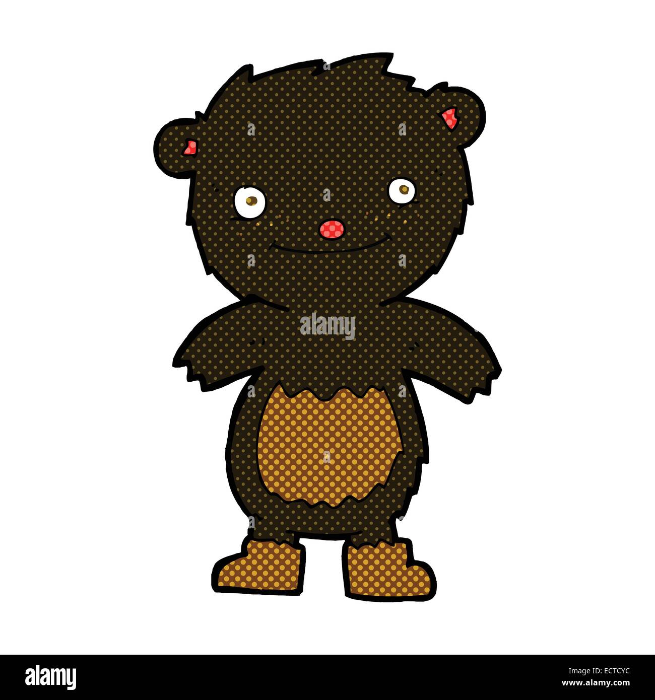 retro comic book style cartoon teddy black bear wearing boots Stock ...