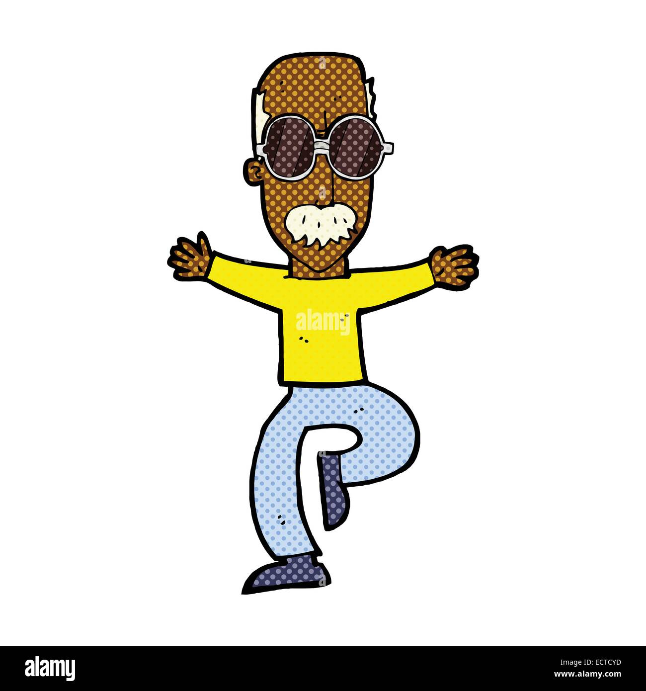 retro comic book style cartoon old man wearing big glasses Stock Vector ...