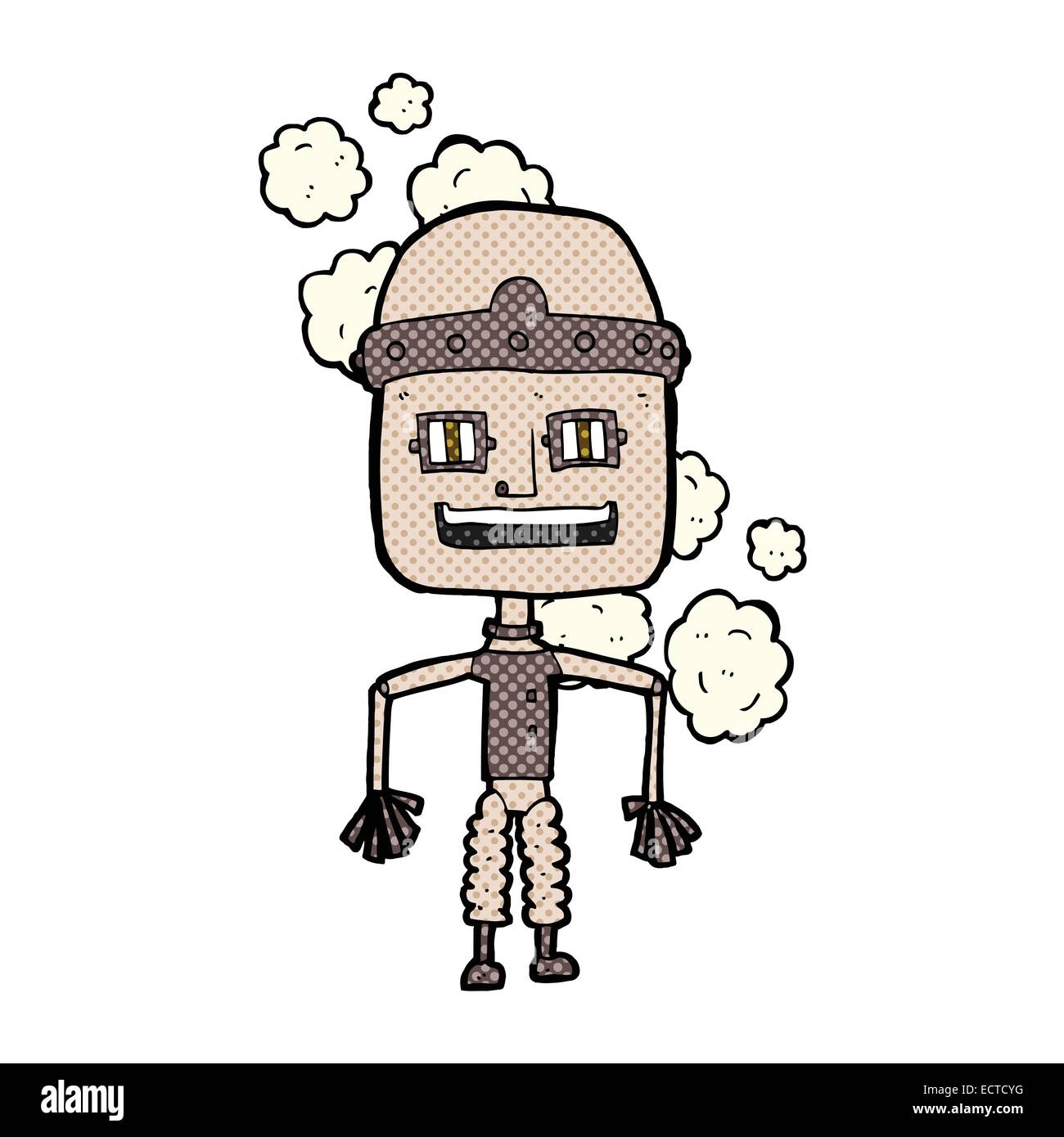 funny retro comic book style cartoon old robot Stock Vector Image & Art ...