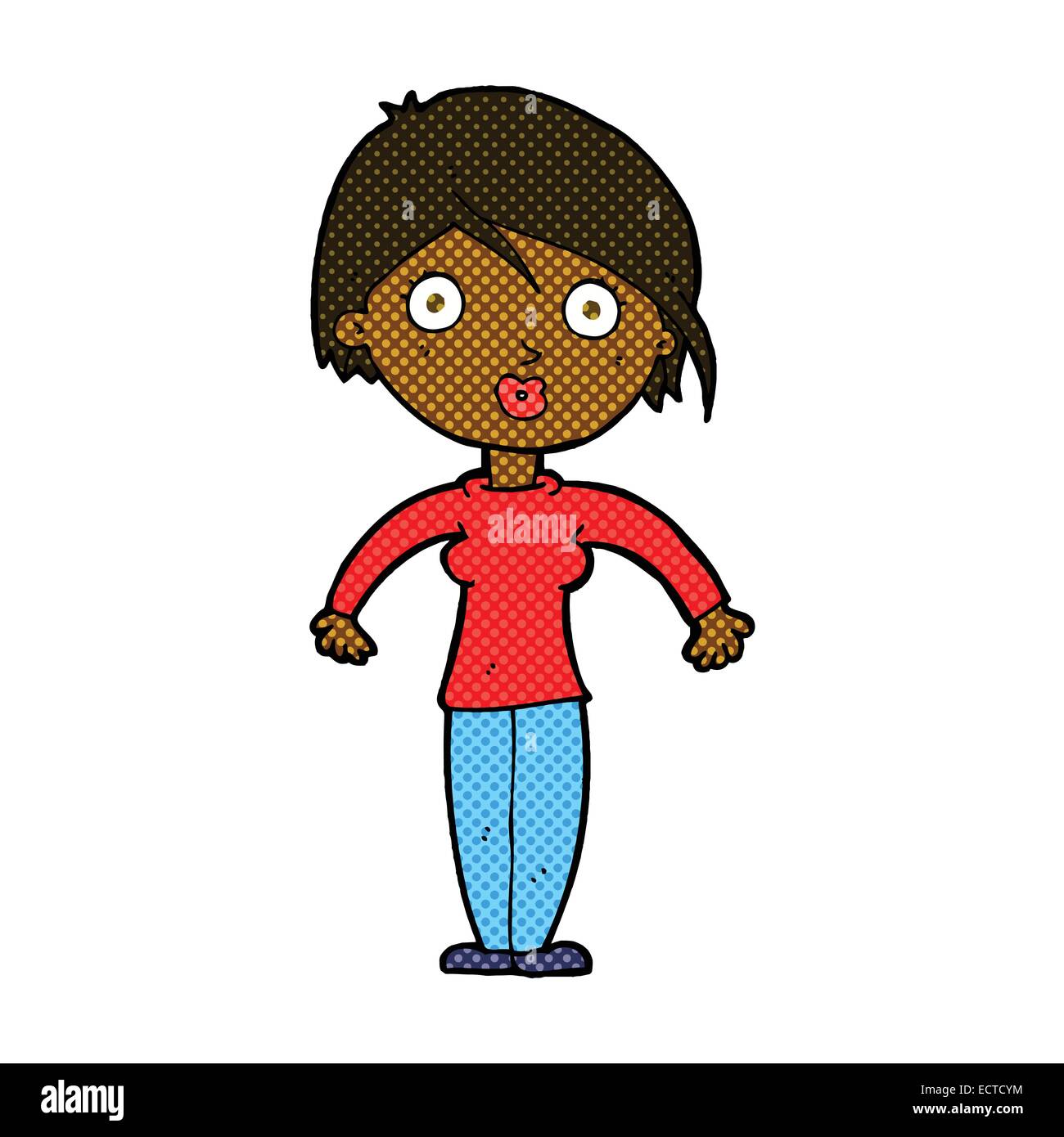 retro comic book style cartoon surprised woman Stock Vector Image & Art ...