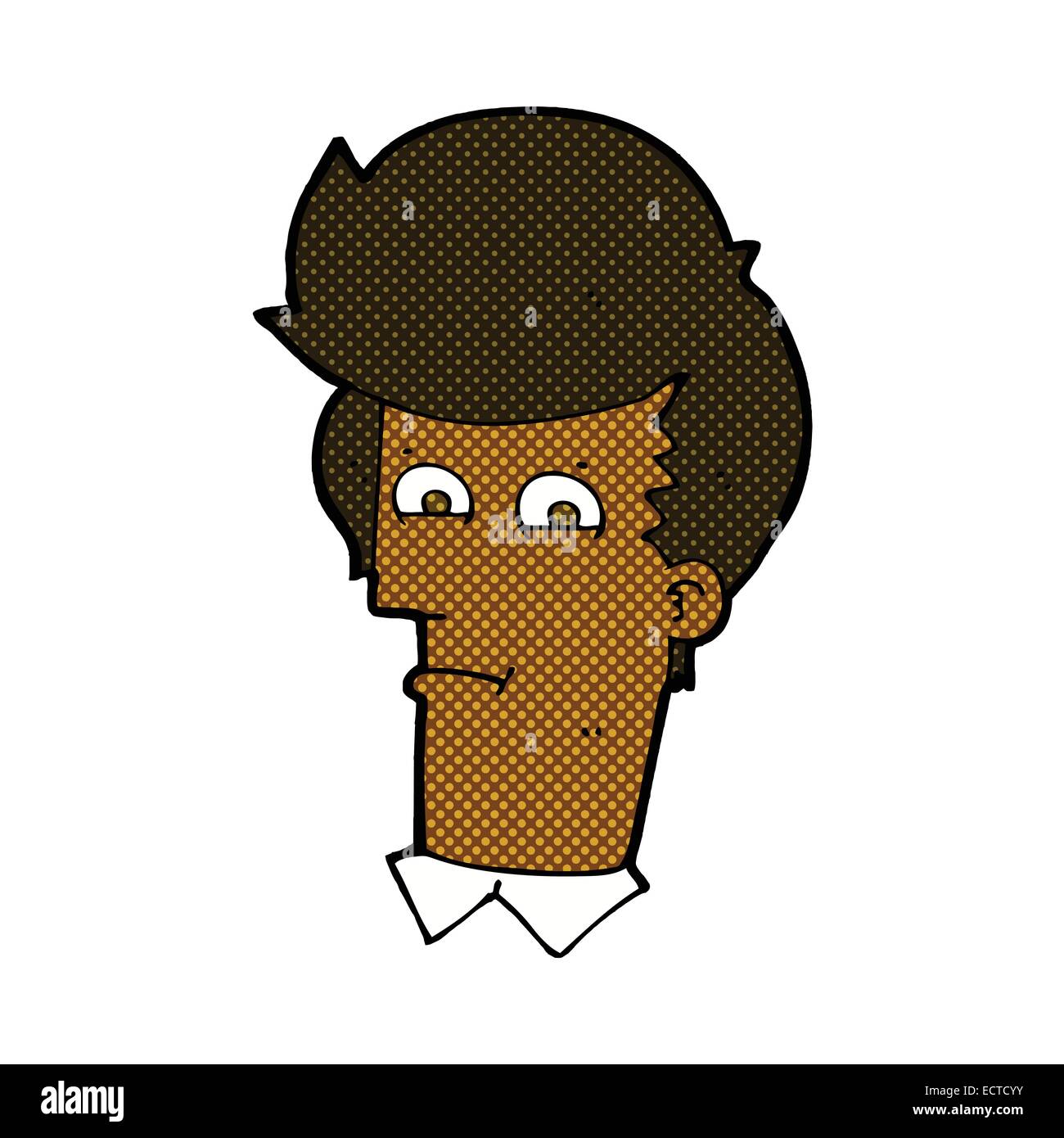 retro comic book style cartoon man narrowing eyes Stock Vector Image ...