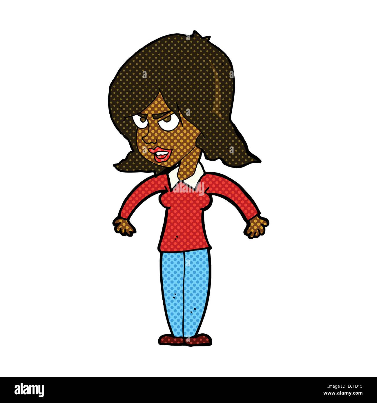 retro comic book style cartoon mean woman Stock Vector Image & Art - Alamy