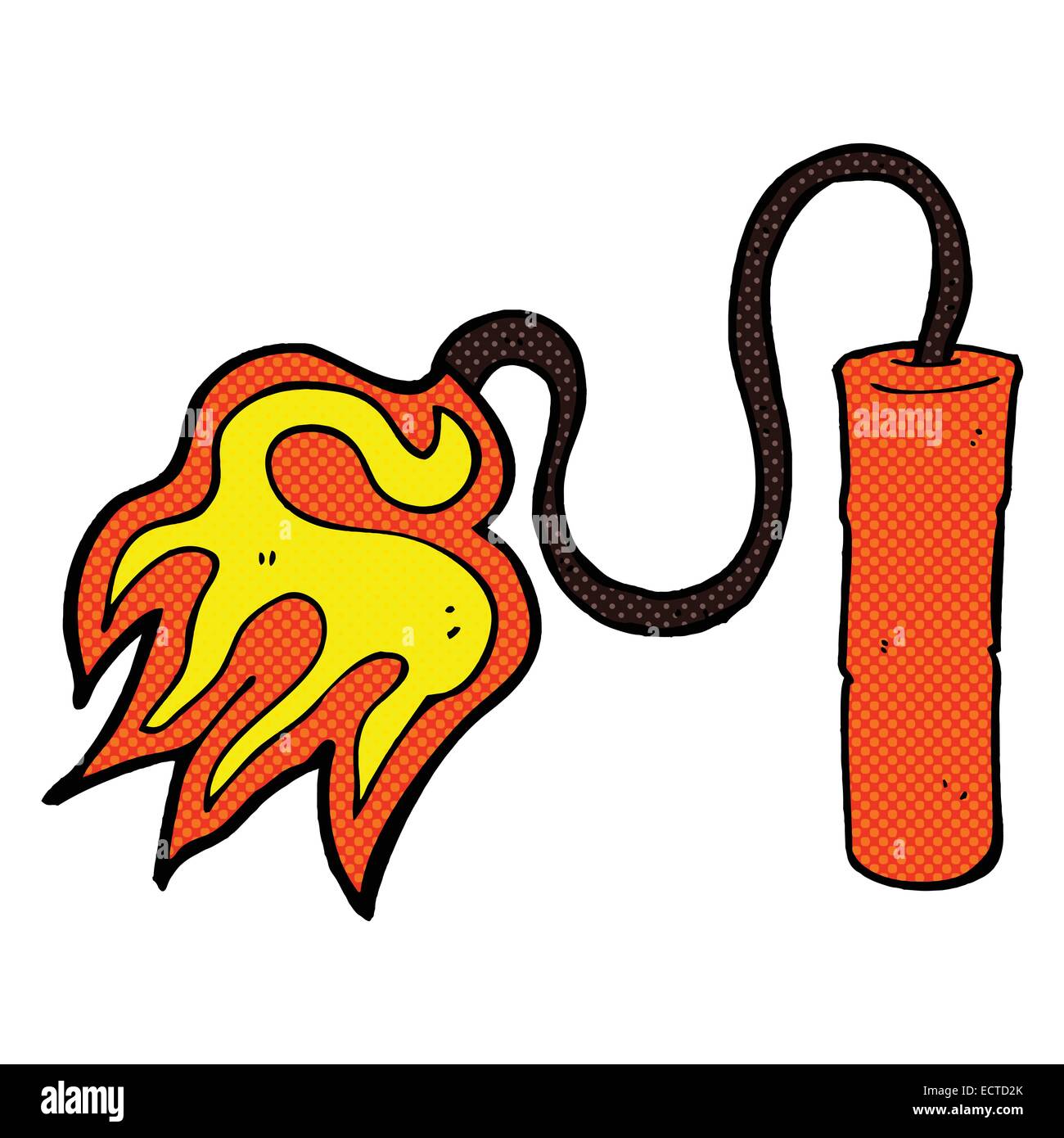 retro comic book style cartoon dynamite burning Stock Vector Image ...