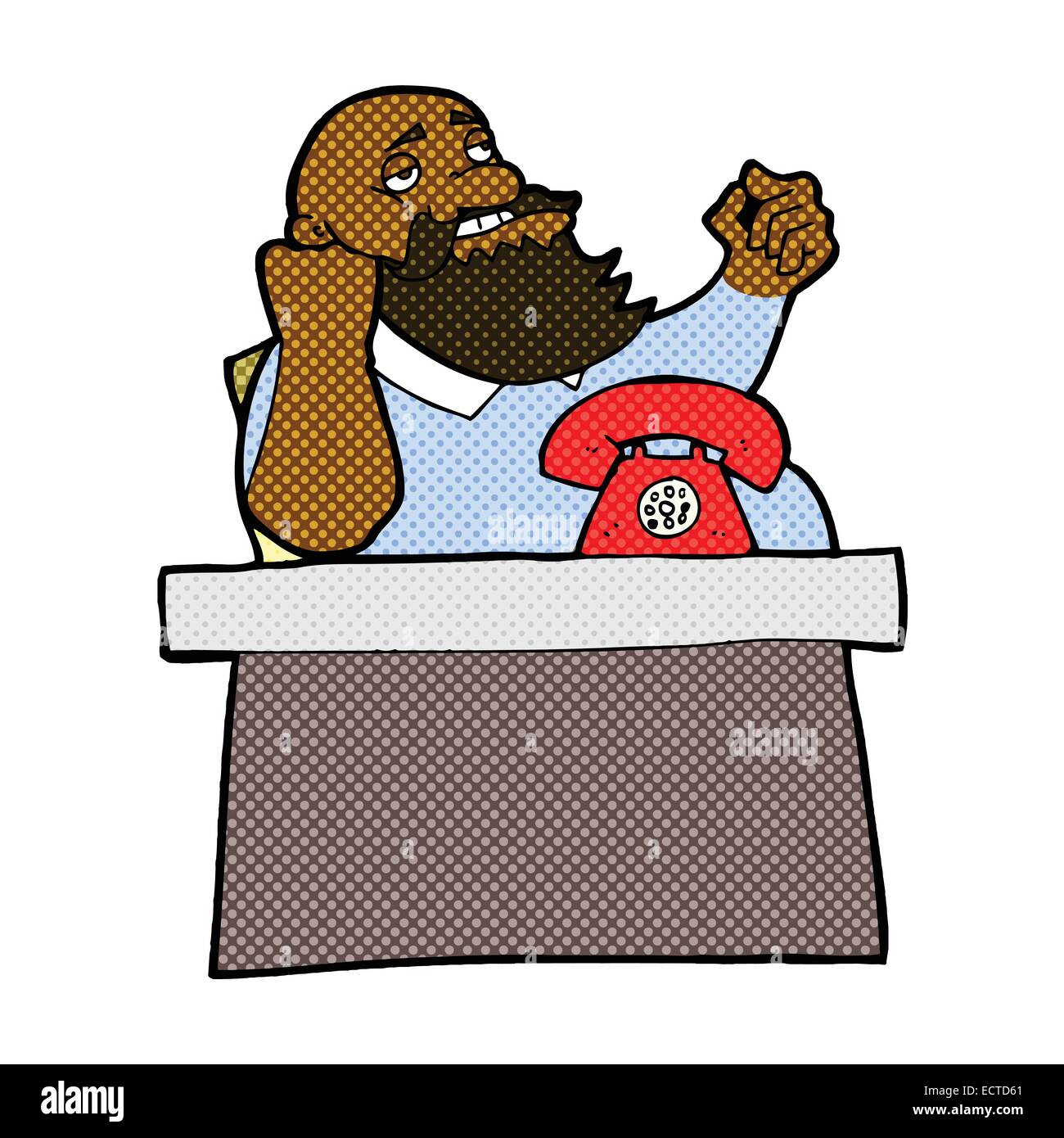 retro comic book style cartoon arrogant boss man Stock Vector Image ...