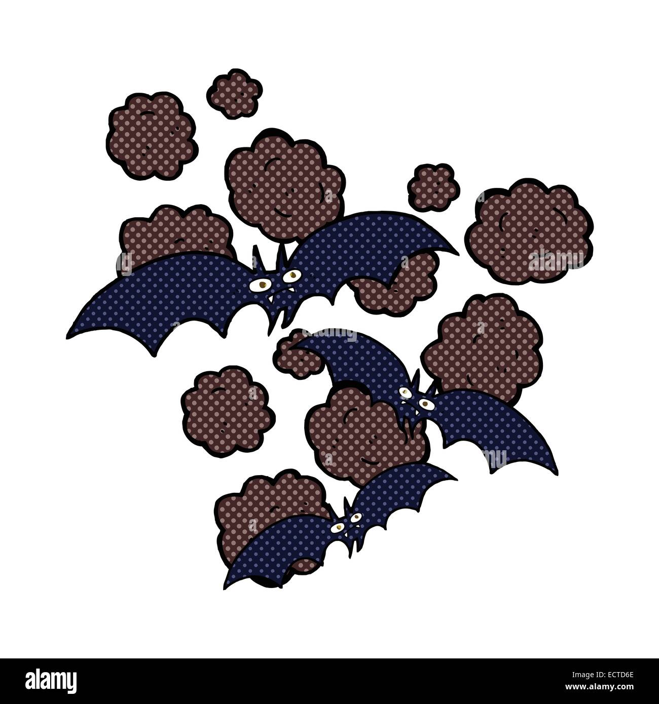 retro comic book style cartoon vampire bats Stock Vector Image & Art ...