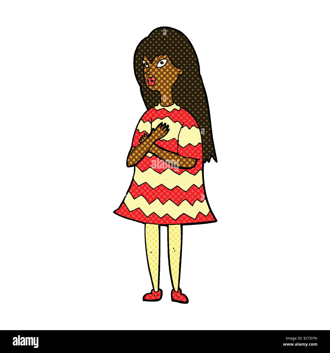 retro comic book style cartoon surprised girl Stock Vector Image & Art ...