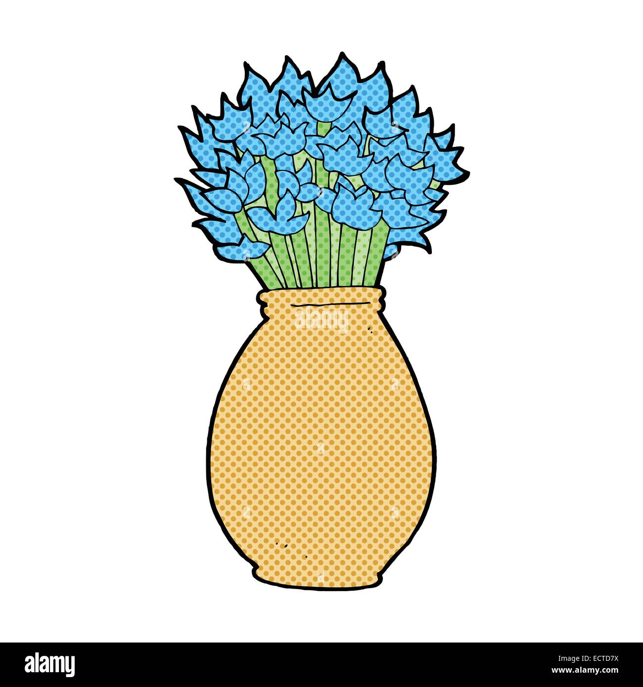 retro comic book style cartoon vase of flowers Stock Vector Image & Art ...