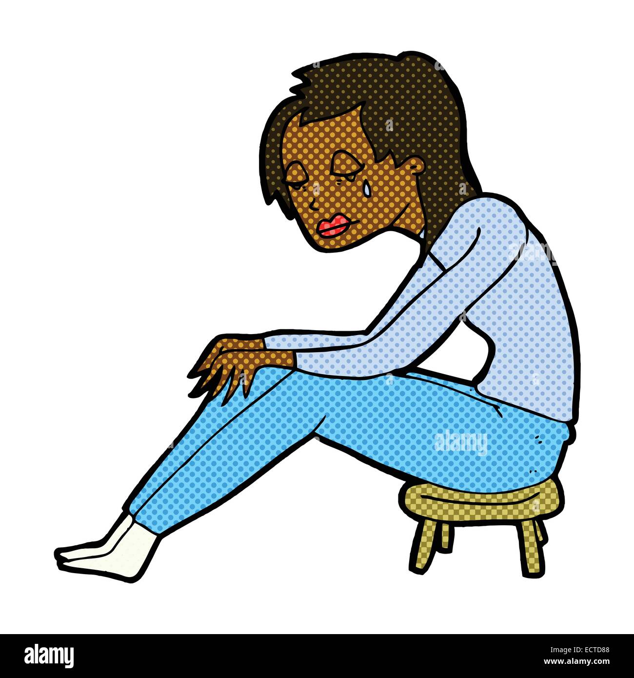 retro comic book style cartoon crying woman Stock Vector Image & Art ...