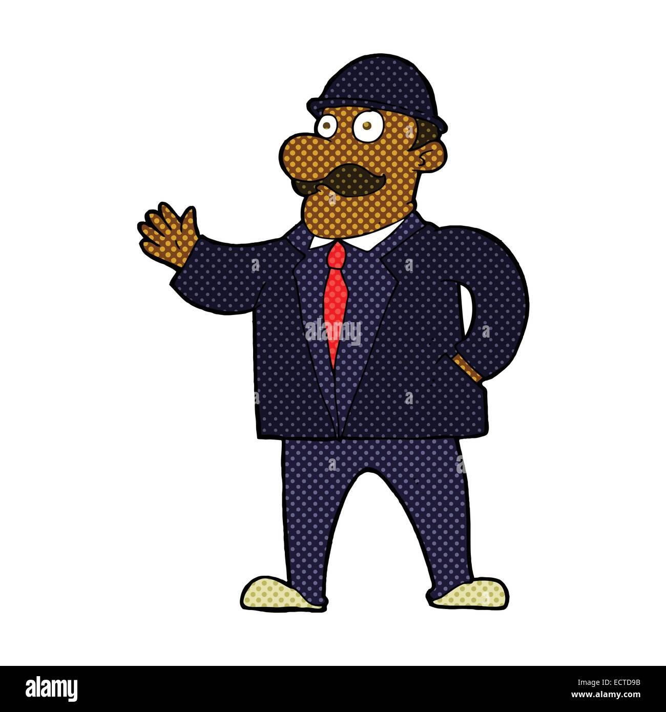 retro comic book style cartoon sensible businessman in bowler hat Stock ...
