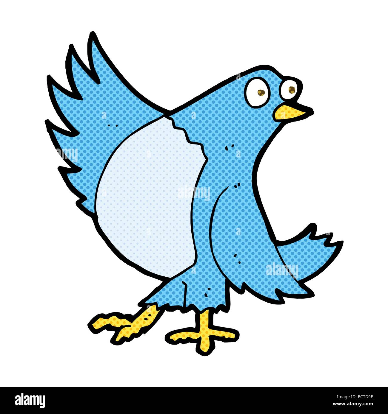 retro comic book style cartoon dancing bluebird Stock Vector Image ...