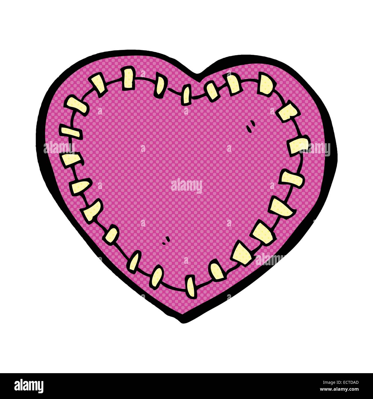 retro comic book style cartoon stitched heart Stock Vector Image & Art ...