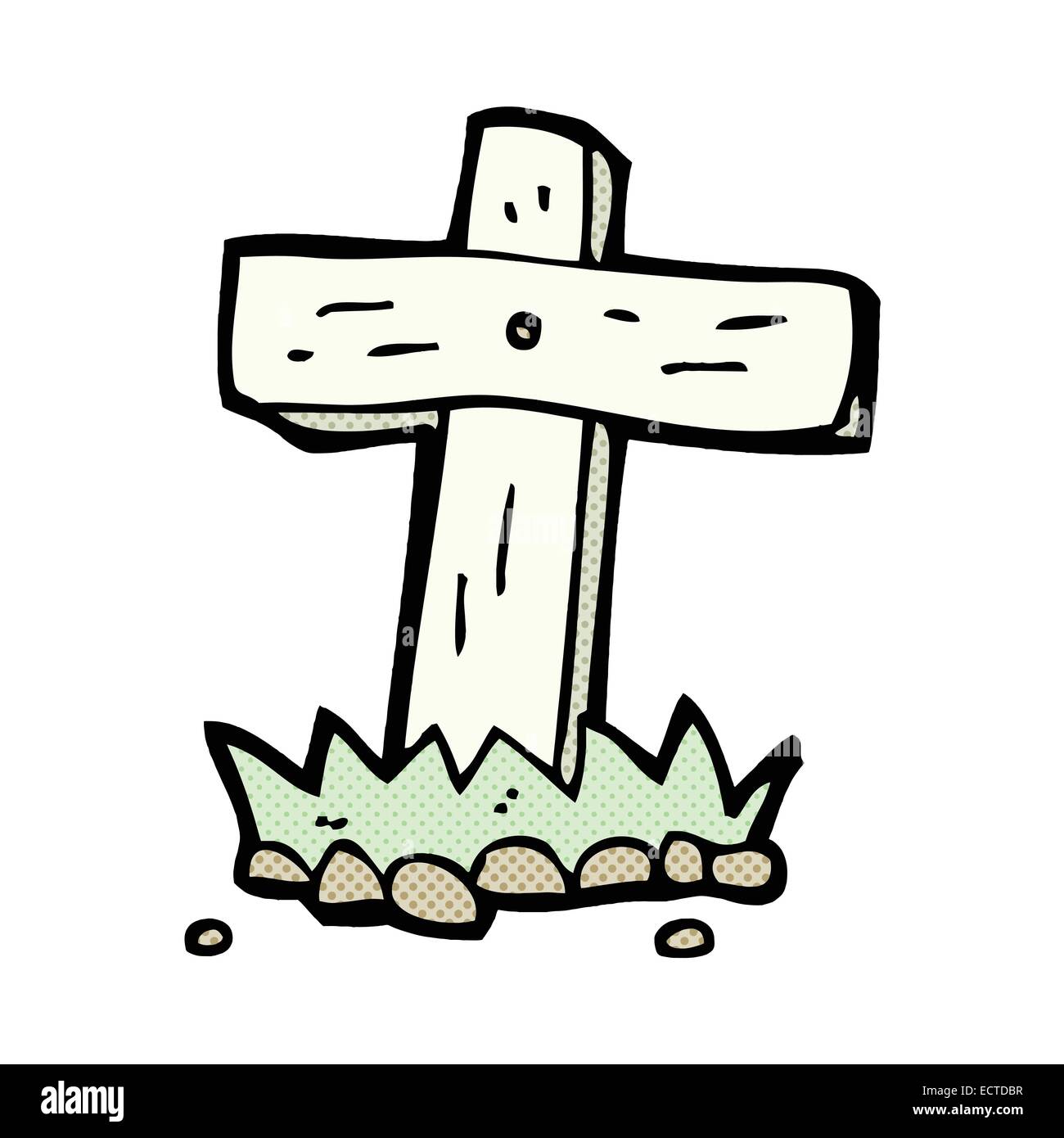 Grave cross line style Cut Out Stock Images & Pictures - Alamy
