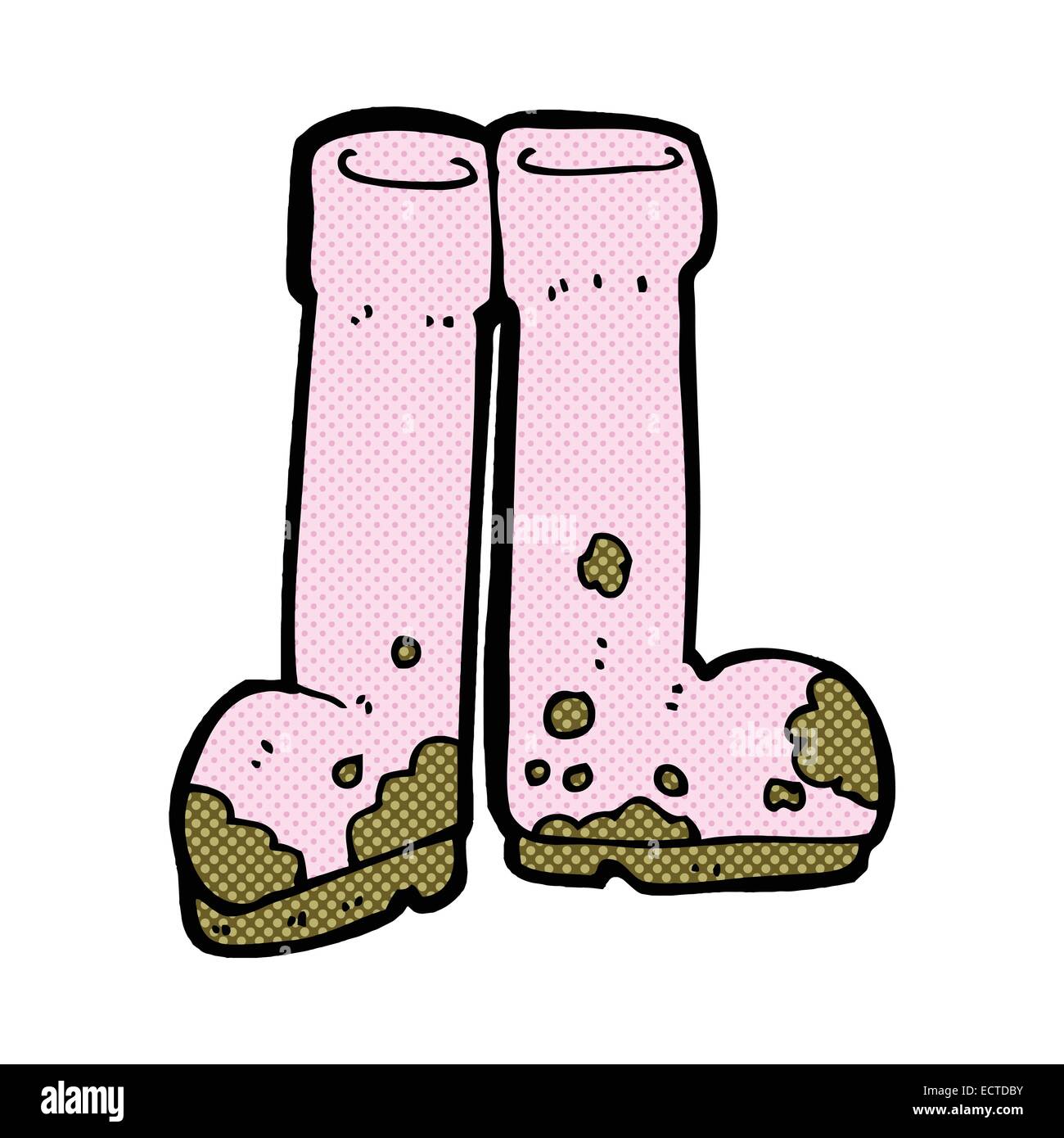 retro comic book style cartoon muddy boots Stock Vector Image & Art - Alamy